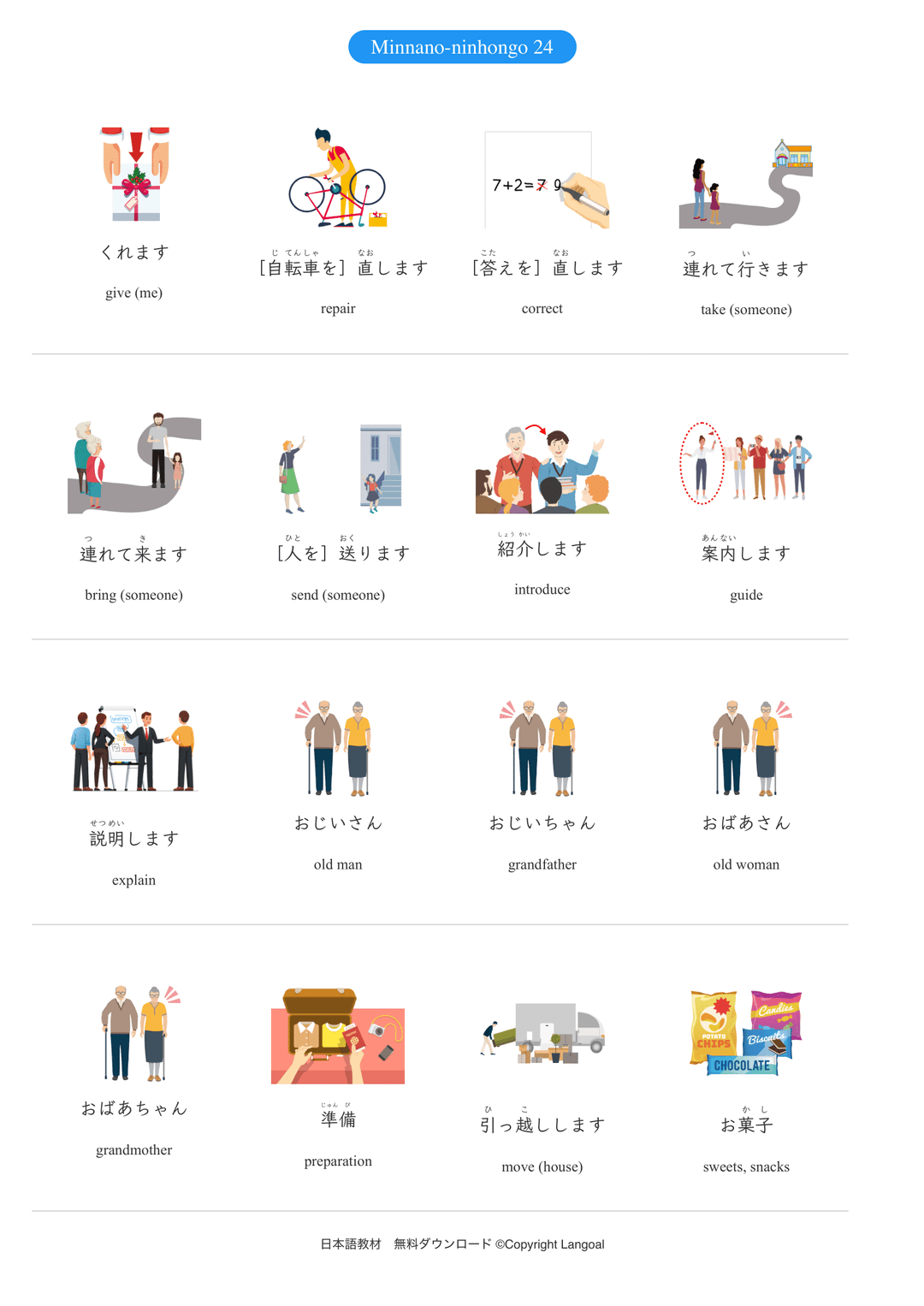 【教案andイラスト】みんなの日本語初級 第24課 │ Langoal
